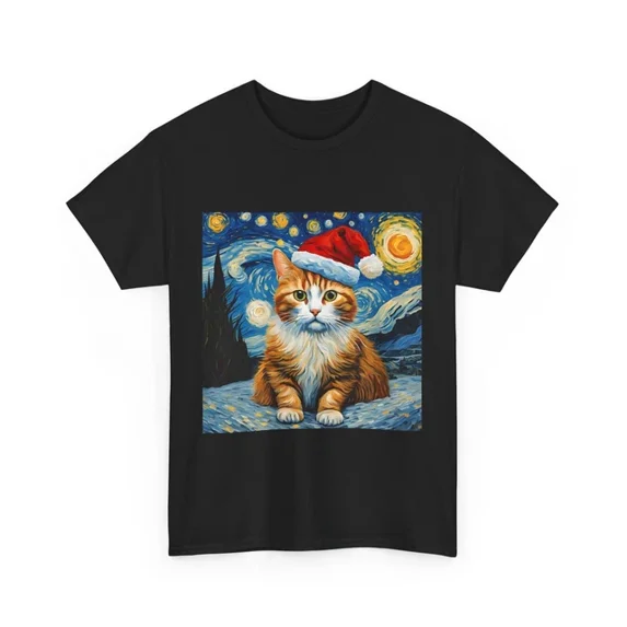 Cat Shirt, Cat Shirt, Starry Night Cat Shirt, G - Walmart.com