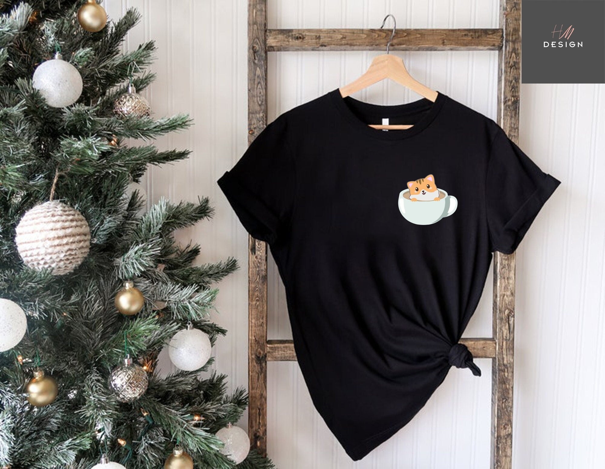 Cat Shirt, Cute Cat in Cup, Cat in Coffee and Tea Cup, Cat Moms, Funy ...