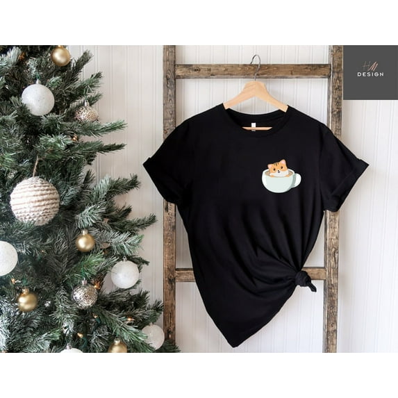 Cat Shirt, Cute Cat in Cup, Cat in Coffee and Tea Cup, Cat Moms, Funy ...