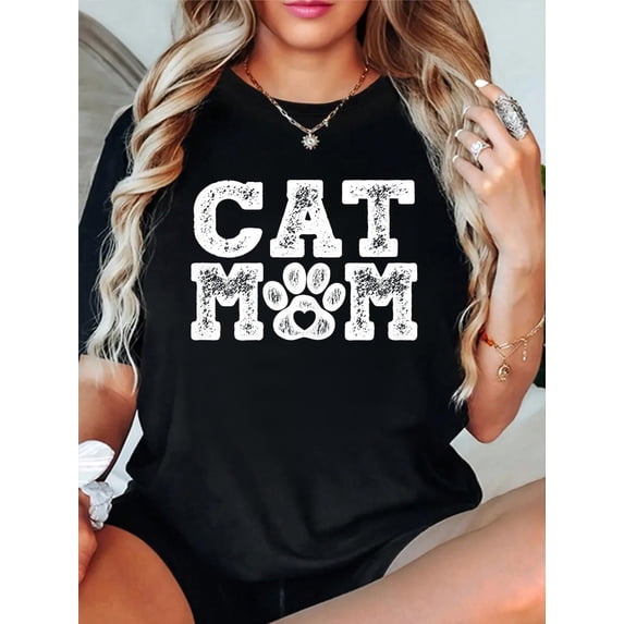 Cat Shirts For Women Cat Mom Tshirt Crazy Paw Lover Lady T Shirt