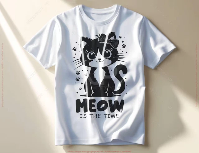 Cat Silhouette T-Shirt Design Bundle Printable Cat Themed Graphics For ...