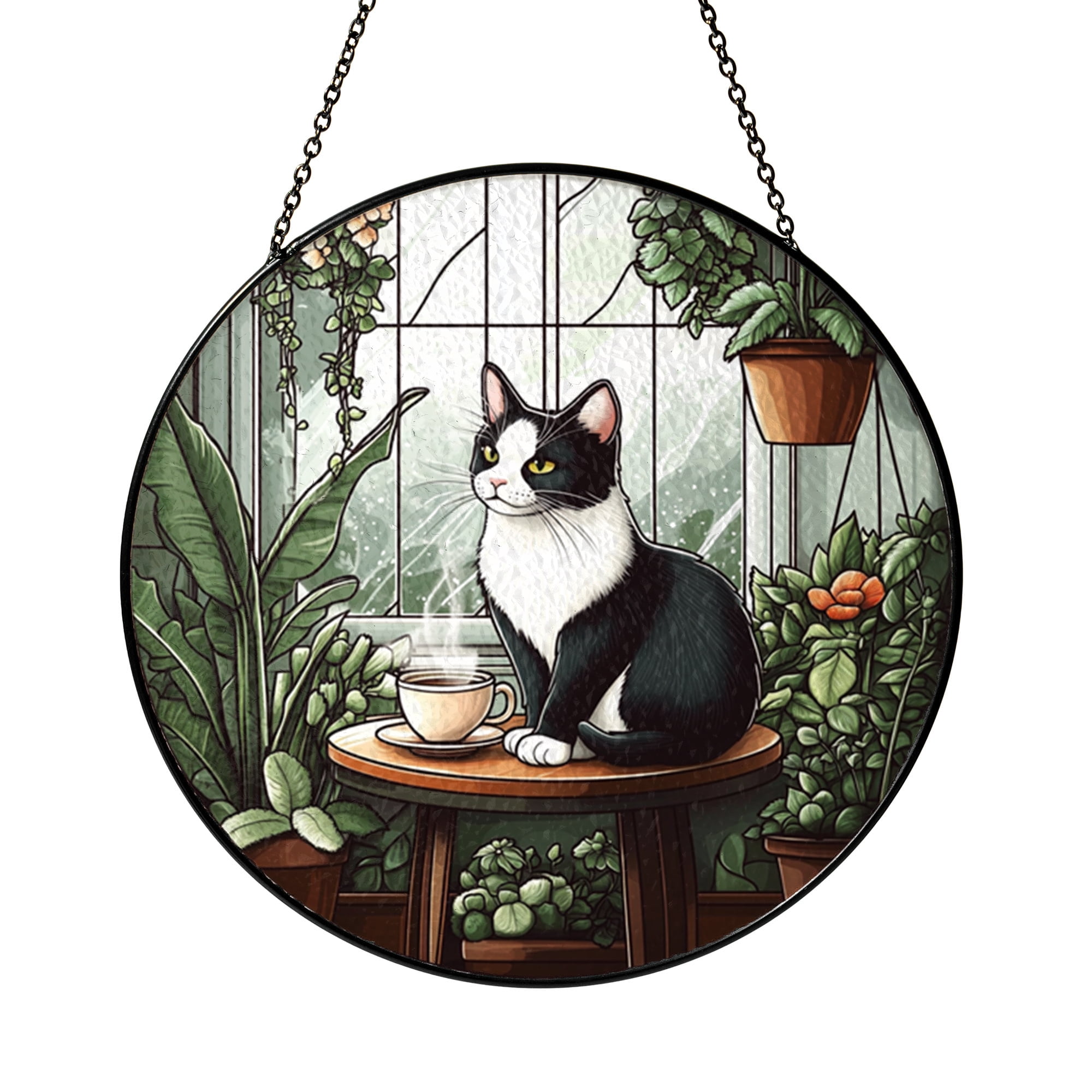 Cat Silhouette Window Art – Decorative Glass Style - Walmart.com
