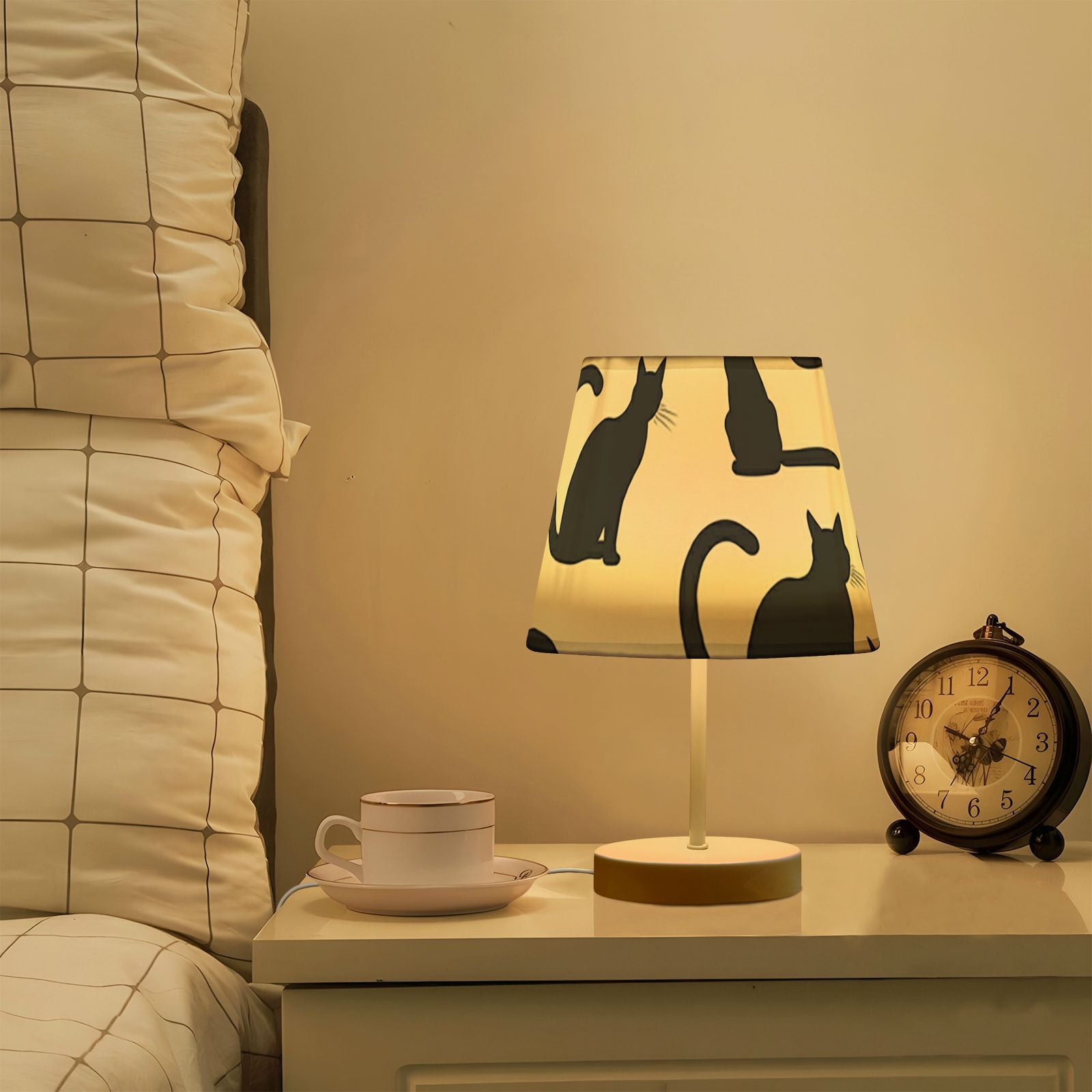 Cat Silhouettes LED Desk Lamp Table Lamp USB Bedside Nightstand Small ...