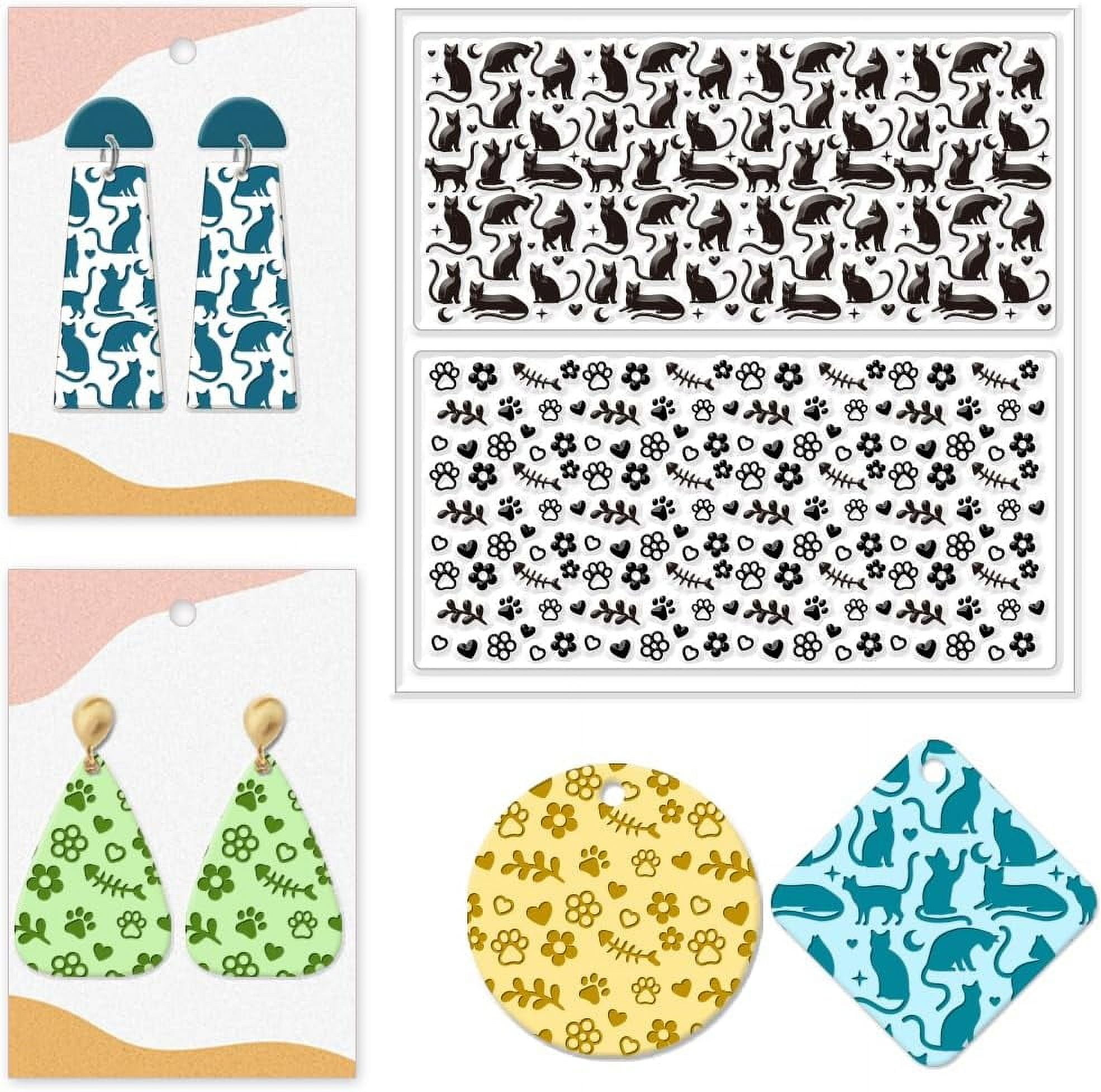 Cat Silicone Clay Texture Sheet 5.5x5.5inch Cat's Paw Flower Silicone ...