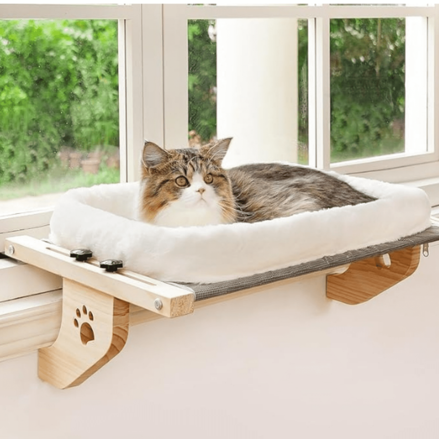 Cat Sill Window Perch Sturdy Cat Hammock Window Seat with Cushion Bed ...