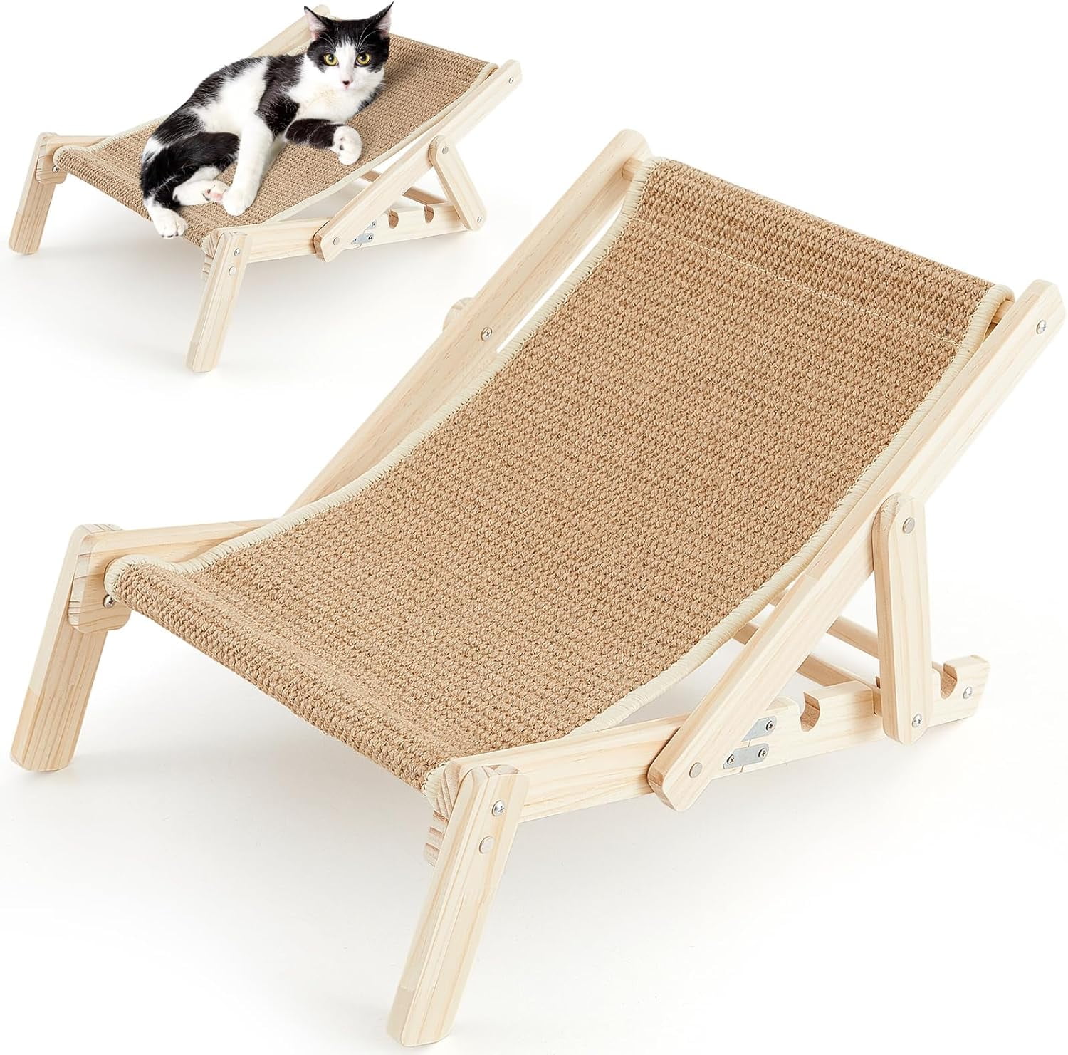 Cat Sisal Chair Adjustable Foldable Cat Hammock Beach Chair with Sisal ...
