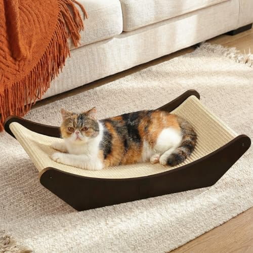 Cat Sisal Scratching Bed Hammock, 2-in-1 Cat Scratcher & Lounging Bed ...