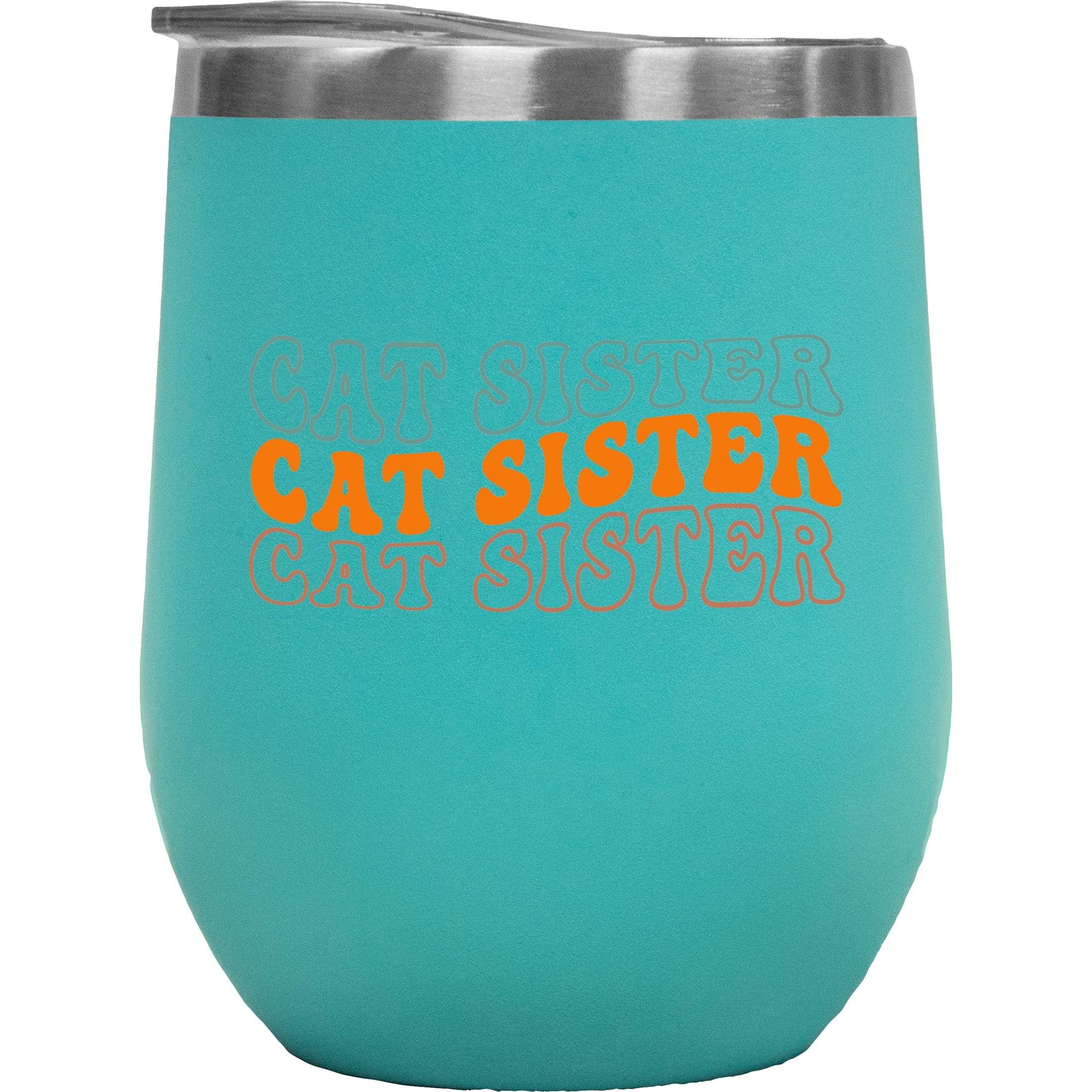 Cat Sister, Kitty Owner or Lover Sisters Themed, Groovy Retro Wavy Text ...