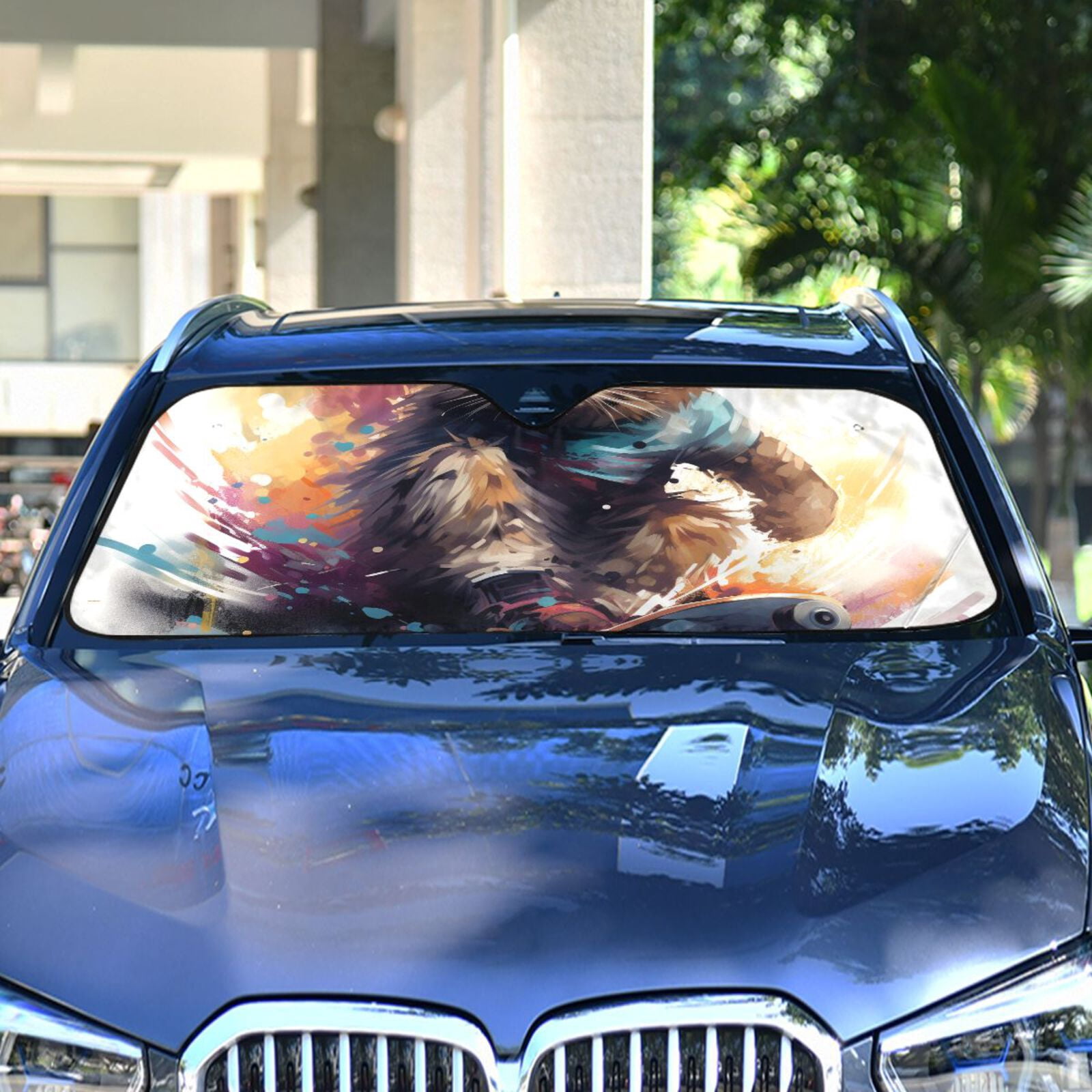 Cat Skateboard Automotive Front Car Windshield Sun Shade Reflector ...