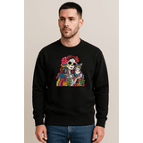 Cat Skeleton Inspired Folk Art Mexican Floral Themed Graphic Print ...