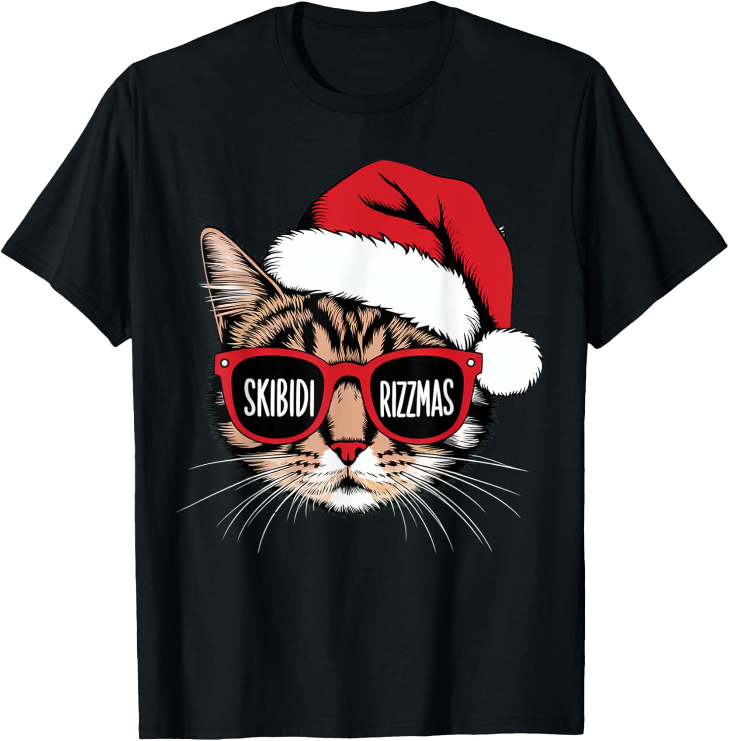Cat Skibidi Rizzmas Christmas Rizz Santa Claus Charisma T-Shirt - Walmart.com