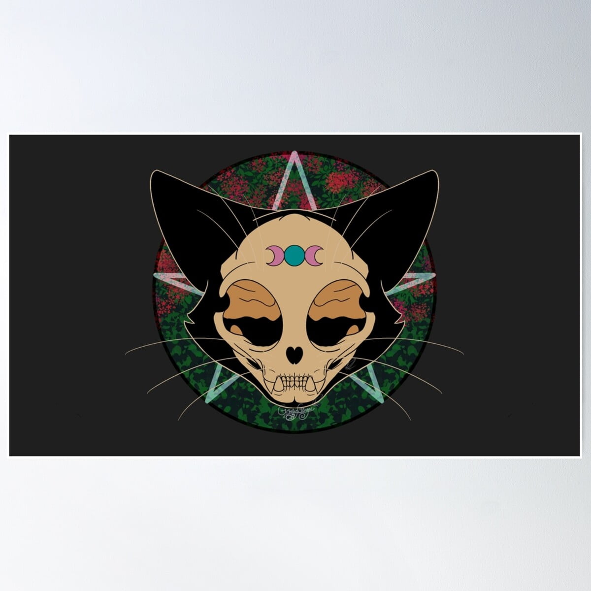 Cat Skull Poster Wall Art, Modern Wall Decor For Living Room Bedroom ...