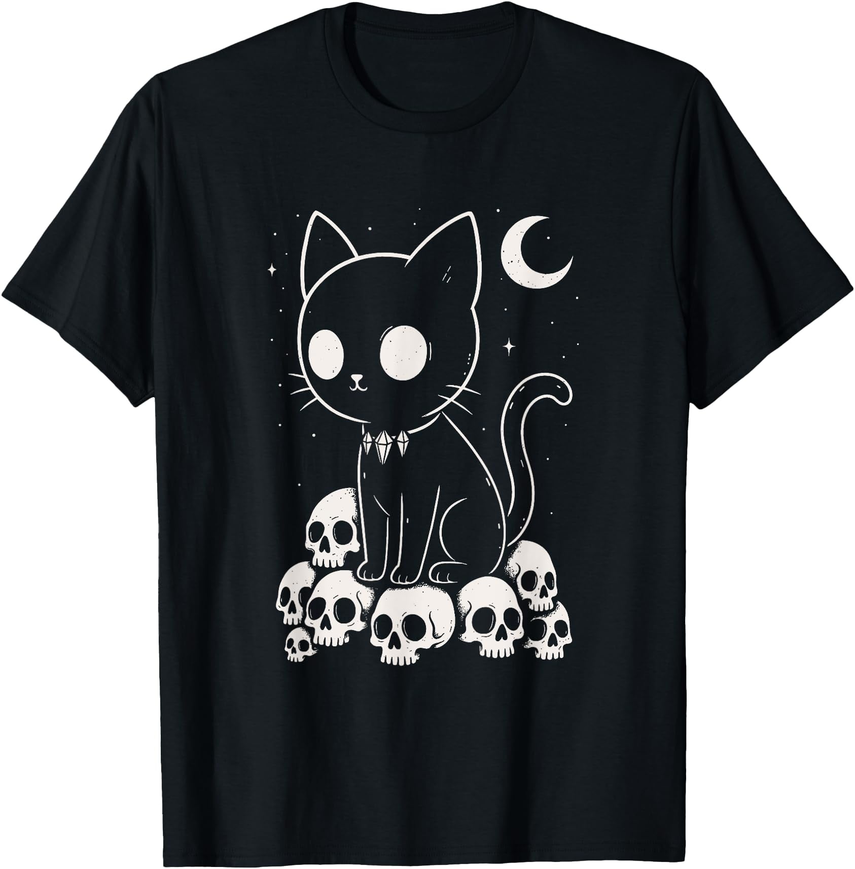 Cat Skulls Creepy Cute Kitty Goth Black Alt Alternative Unisex S-5XL T ...