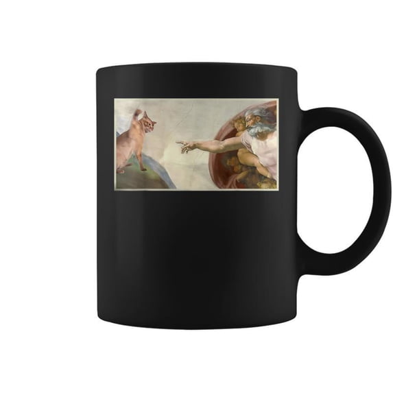 Cat Slap Sarcastic Creation Of Adam Cat Meme Cat Lover Coffee Mugs ...