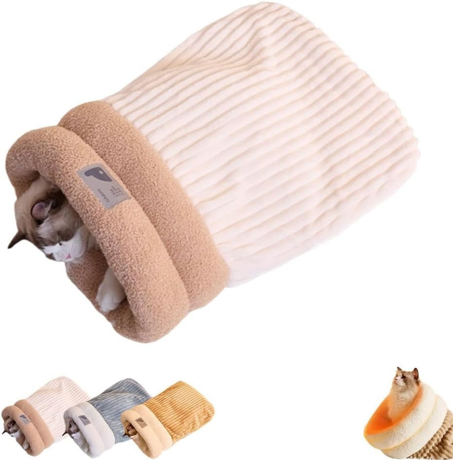 Cat Sleeping Bag Bed, Cat Winter Sleeping Bag Soft Plush Cat Sack Self ...