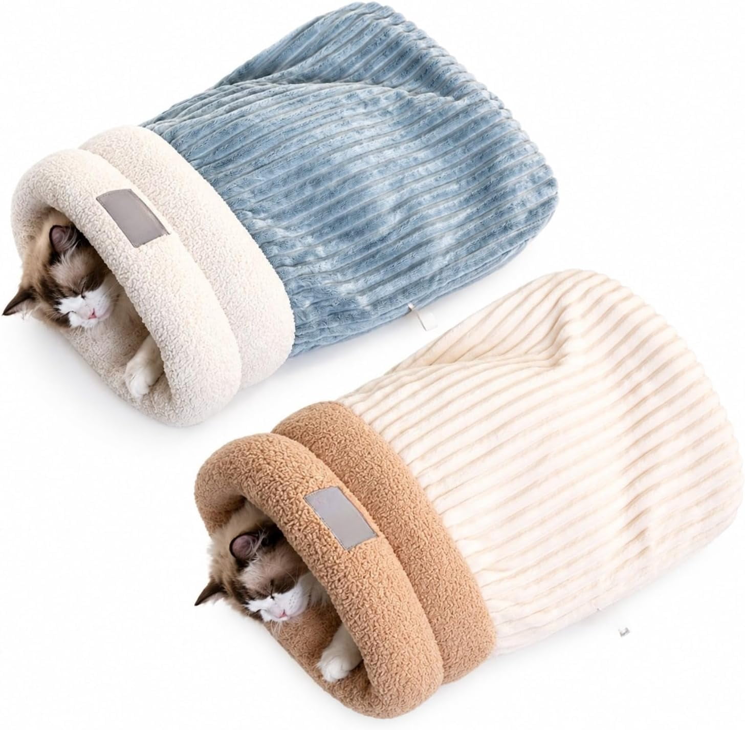 Cat Sleeping Bag, Warm Fluffy Enclosed Tunnel Kitty Bed for Indoor Cats ...