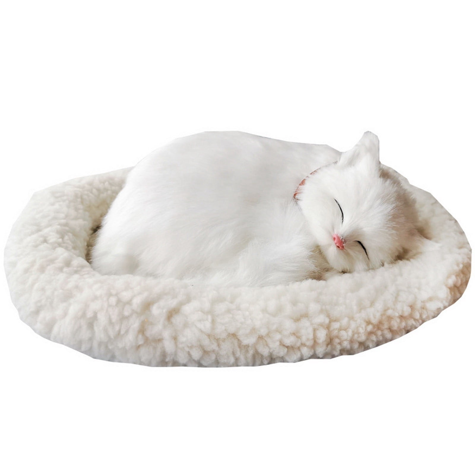Cat Sleeping Breathing With Mat Plush Furry Animals Realistic Creative ...