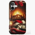 Cat Sleeping by Fireplace Warm Holiday Scene iPhone Case for iPhone 17 ...