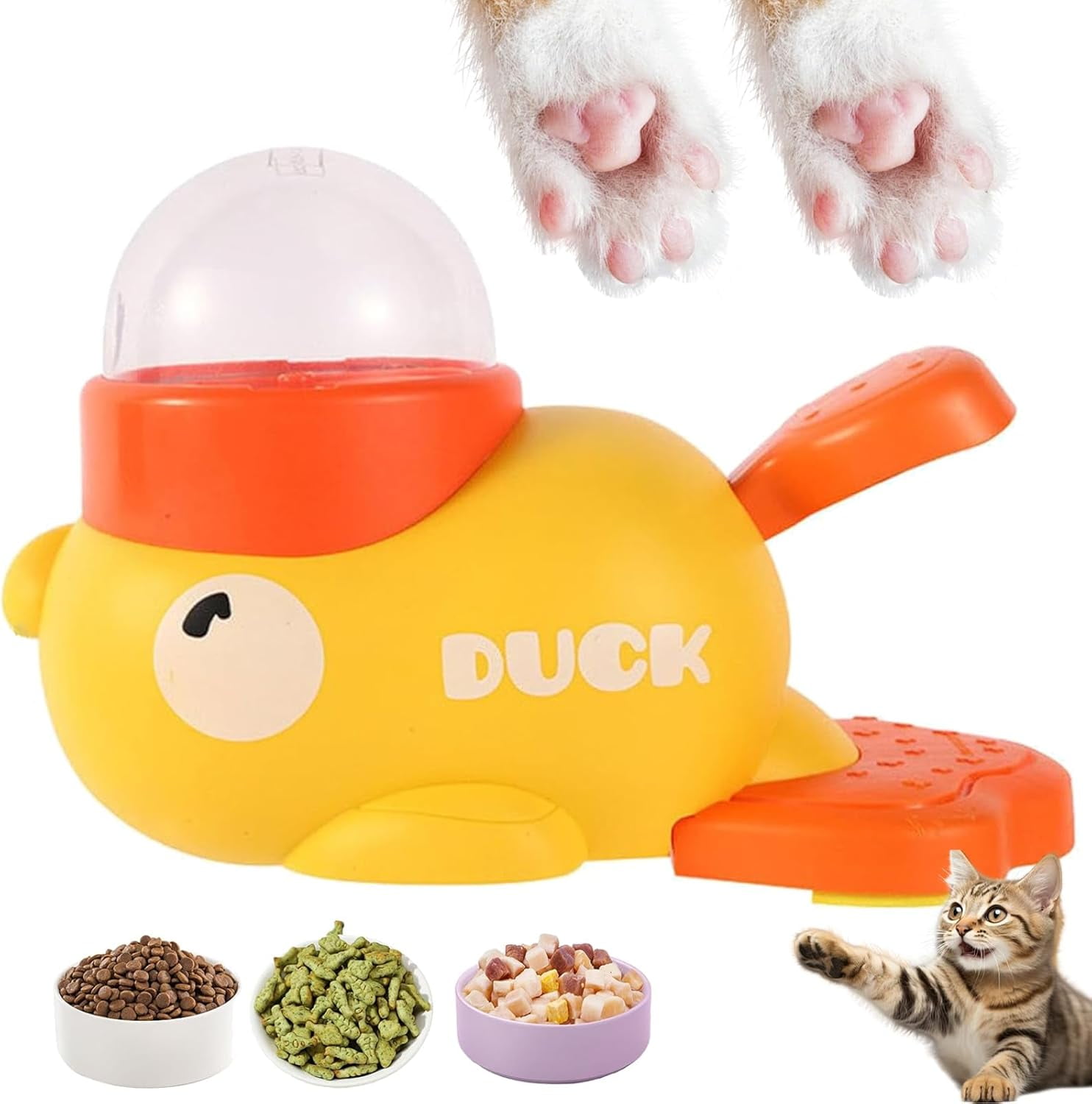 Cat Slot Machine Treat Dispenser Duck Shape, Interactive Pet Treat ...