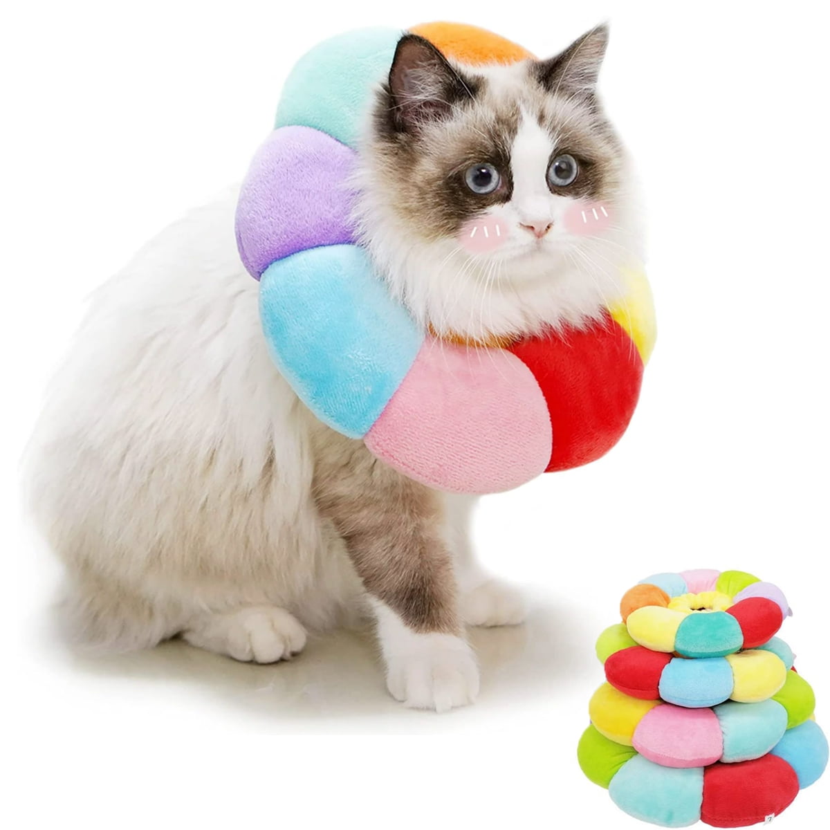 Cat Small Dog Recovery Collar, Cute Sunflower Neck Cone After Surgery ...