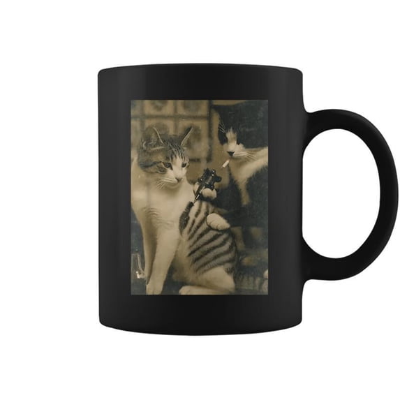 Cat Smoking Tattoo Inked Kitty Artist Meme Coffee Mugs1 - Walmart.com