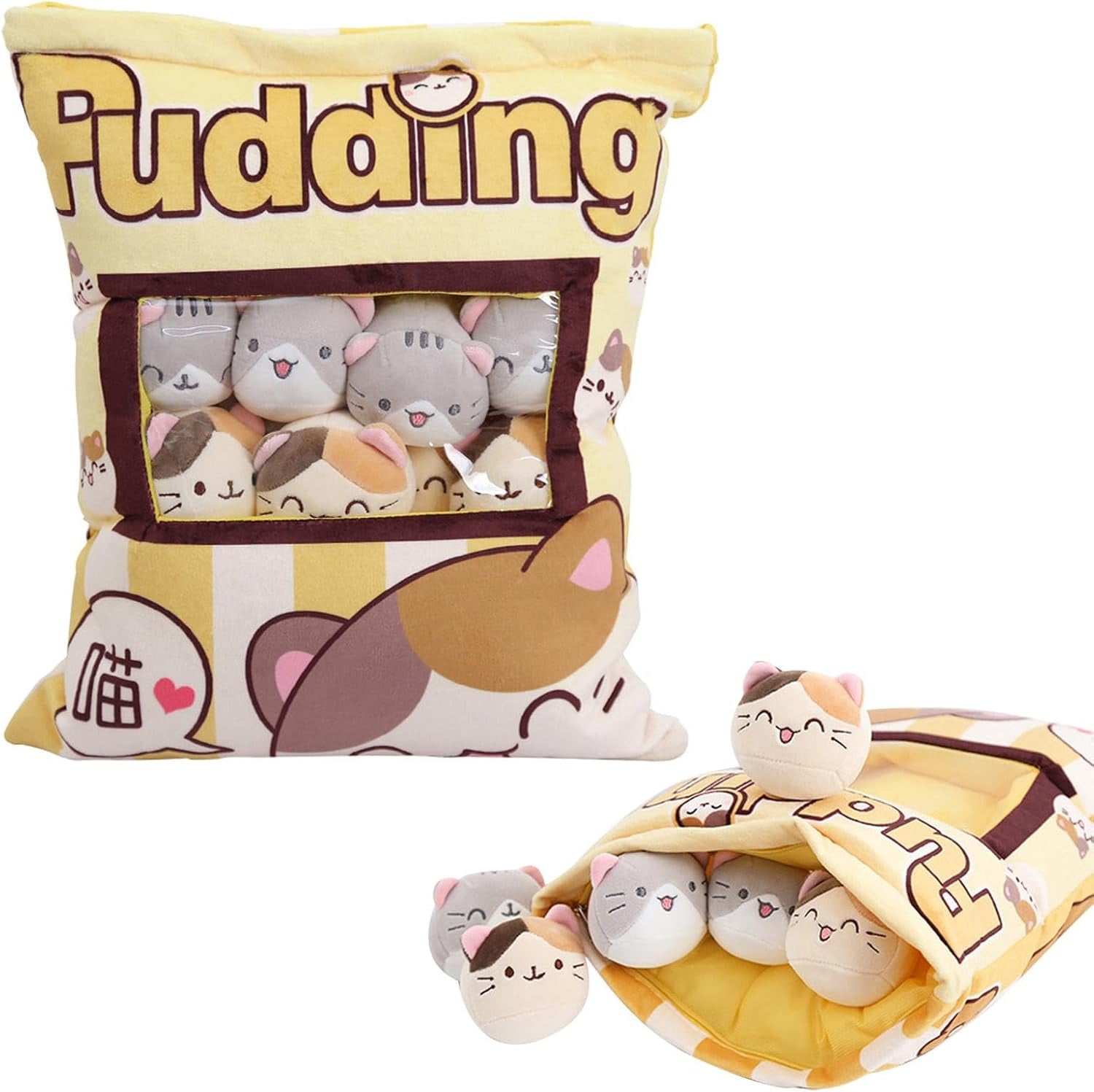 Cat Snack Pillow | Cute Snack Pillow Cat Plush Pudding | Cute Snack ...