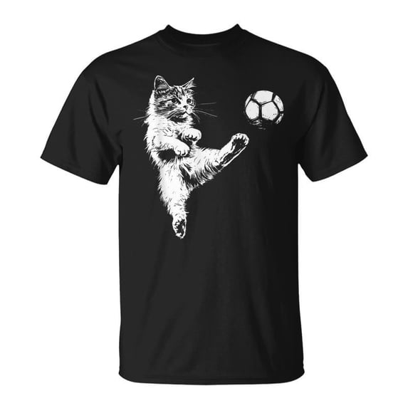 Cat Soccer Ball Graphic TShirt - Walmart.com