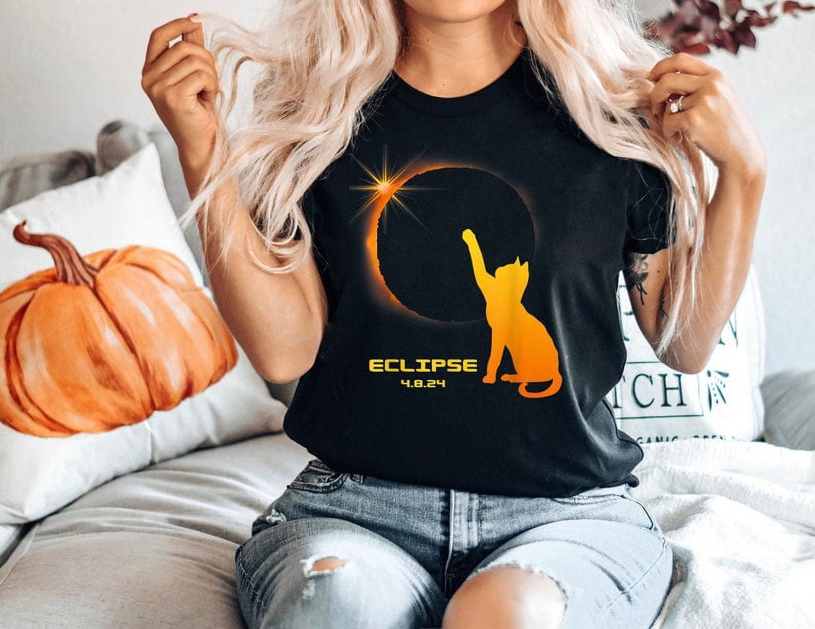 Cat Solar Eclipse Shirt, April 8 2024, Total Solar Eclipse Watching Tee ...