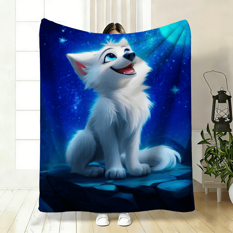 Cat Space Art Flannel Blanket, 280GSM HD Printed, 3 Sizes, Soft Warm ...