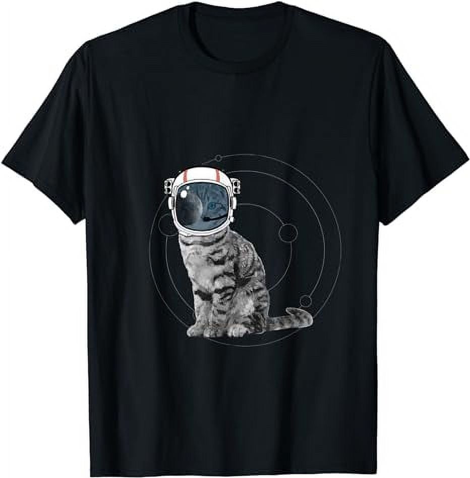 Cat Space Helmet Tshirt Revolving Around The Stars T-Shirt - Walmart.com