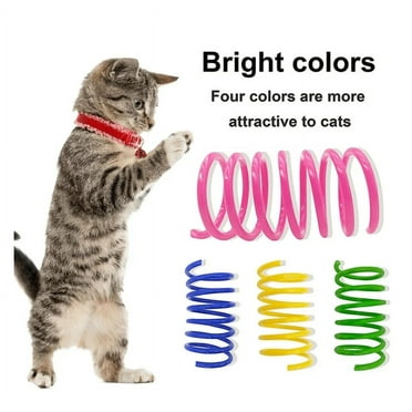 SPRING PARK 10 Pack Cat Spring Toy Plastic Colorful Coil Spiral Springs ...