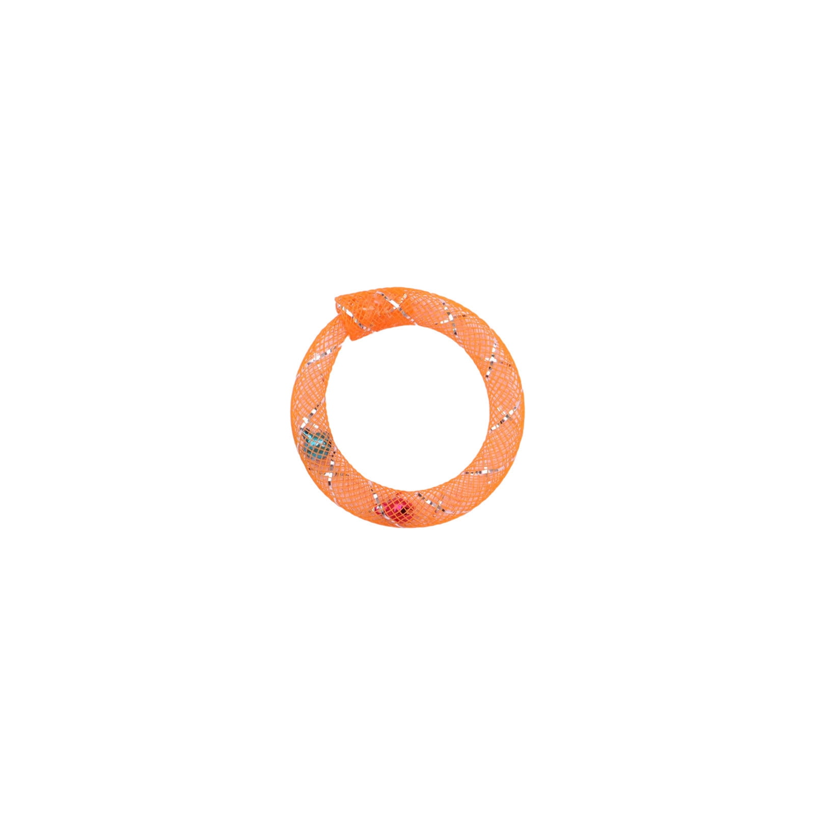 Cat Spring Tube Toys – Colorful Soft Mesh Donuts with Bell, Interactive ...
