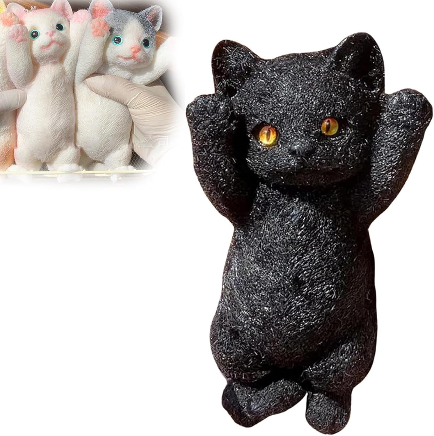 Cat Squishy Squeeze Toys, Chubby Cat Squishies Stress Ball, Simulation Cat Sticky Squishy Fidget ...