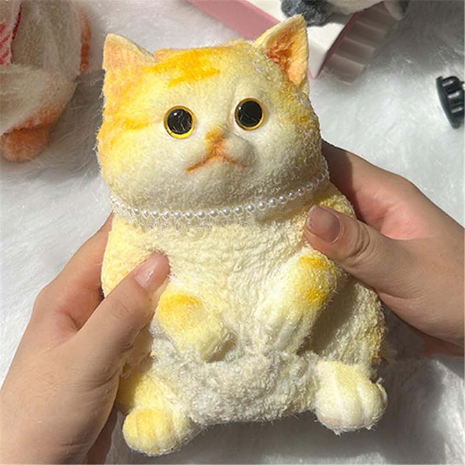 Cat Squishy for Kids Adults, 3.9x5.9 inch Big Furry Cat Squishy Toys ...