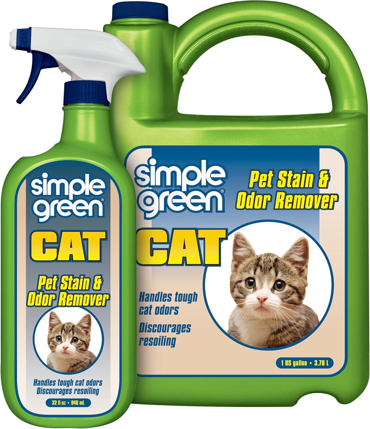 Cat Stain & Odor Remover - Enzyme Cleaner for Cat Urine, Feces, Blood ...