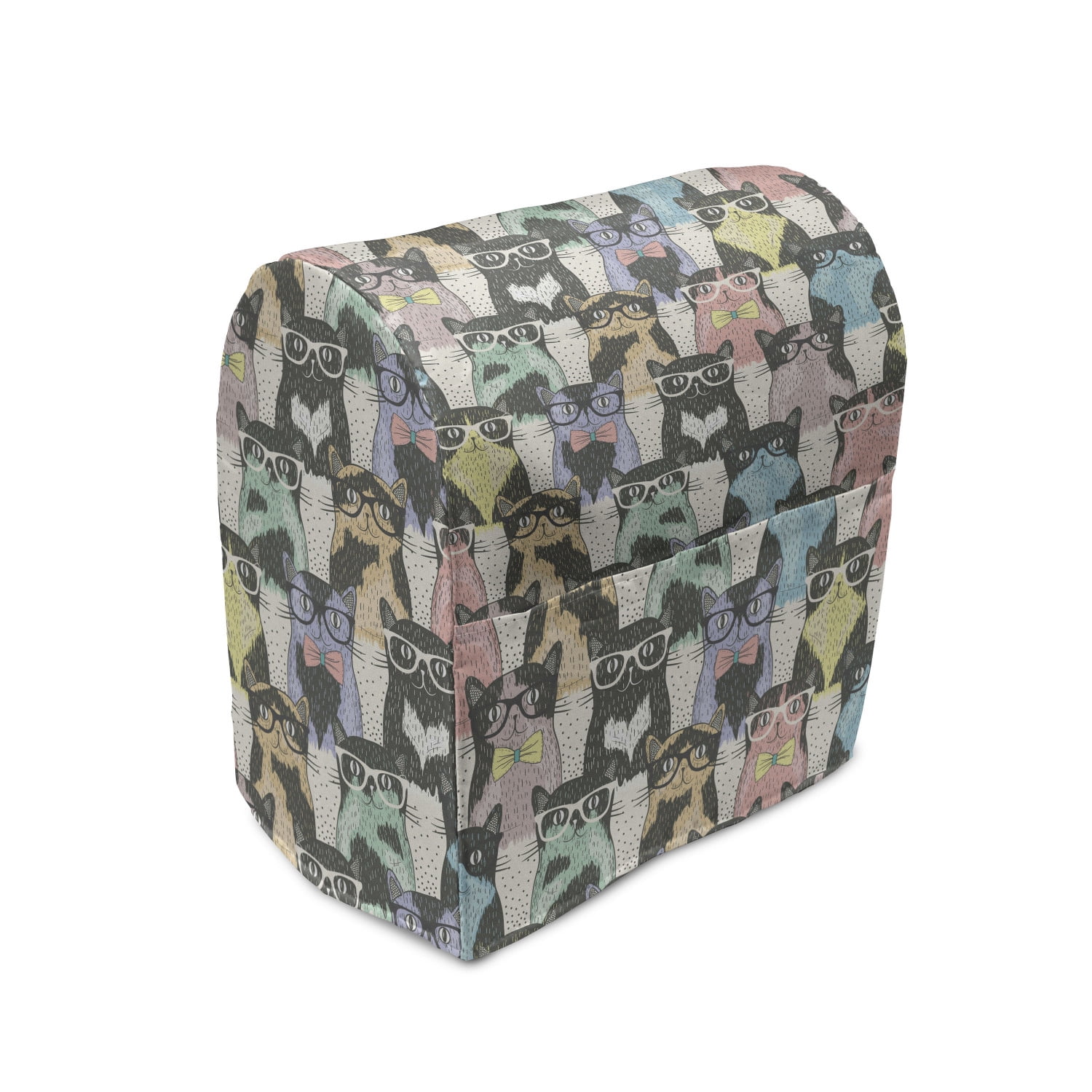 Cat Stand Mixer Cover, Retro Style Pattern with Cats Hipster Sunglasses ...