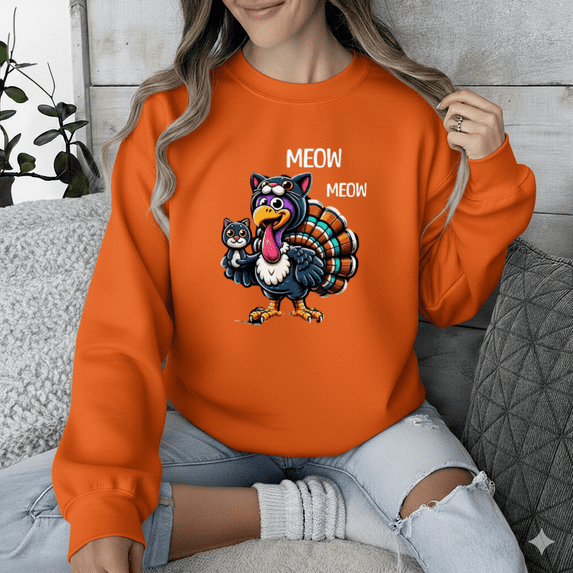 Cat Staring Turkey Funny Thanksgiving Meow Cute Feline Holiday Humor ...