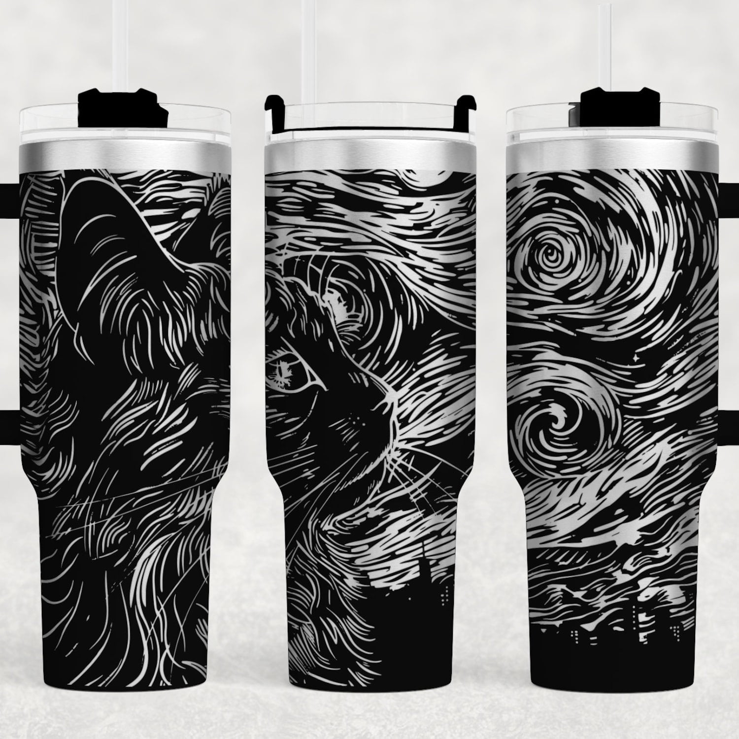 Cat Starry Night 40oz Tumbler - Laser - Walmart.com