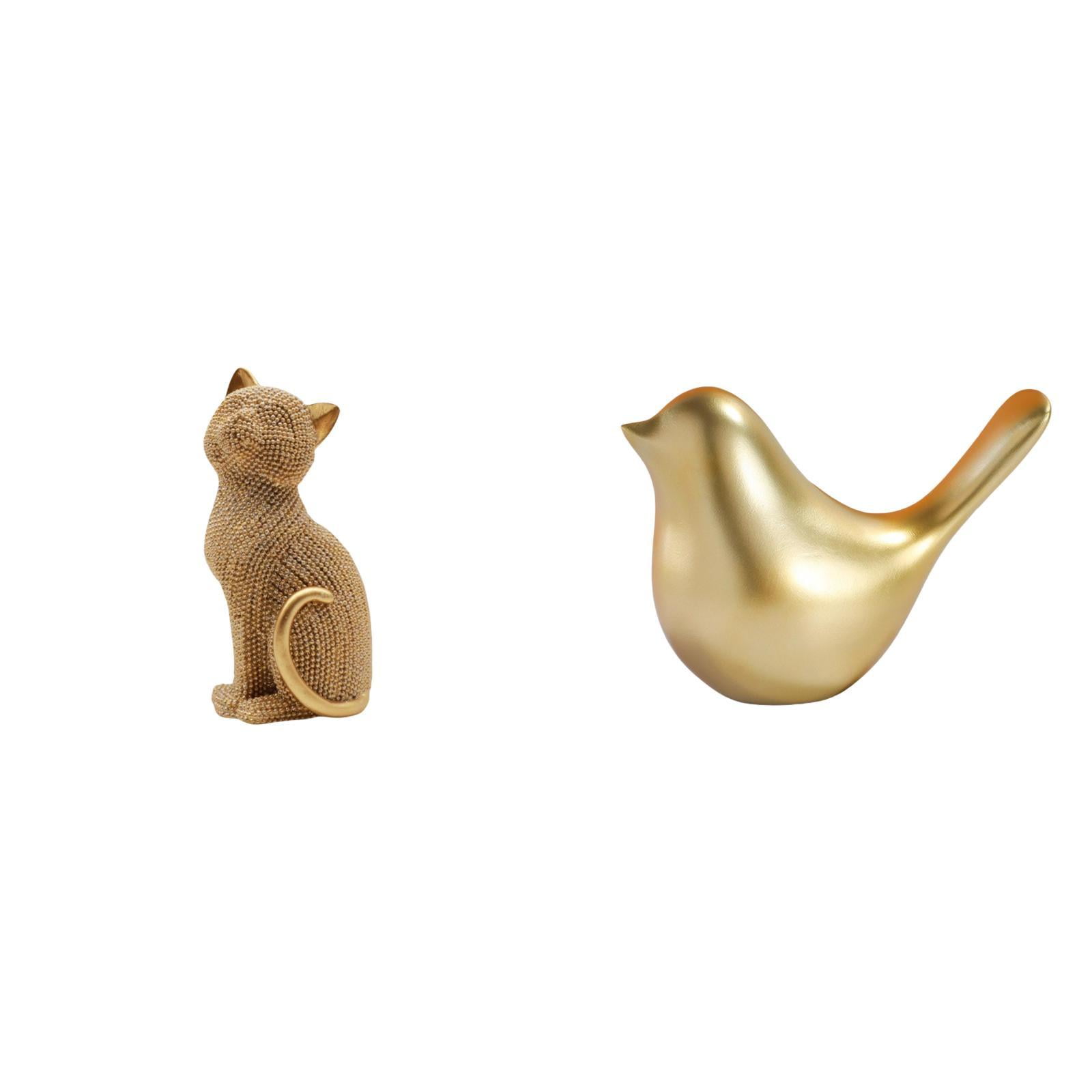 Cat Statue Bird Figurine Desktop Ornament Resin Material for Home ...