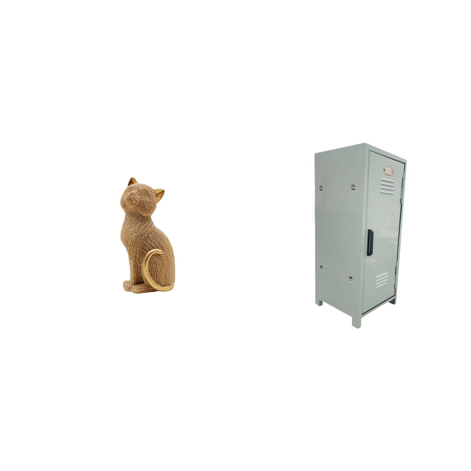 Cat Statue Decorative Figurine Locker Organizer Resin Material Storage ...