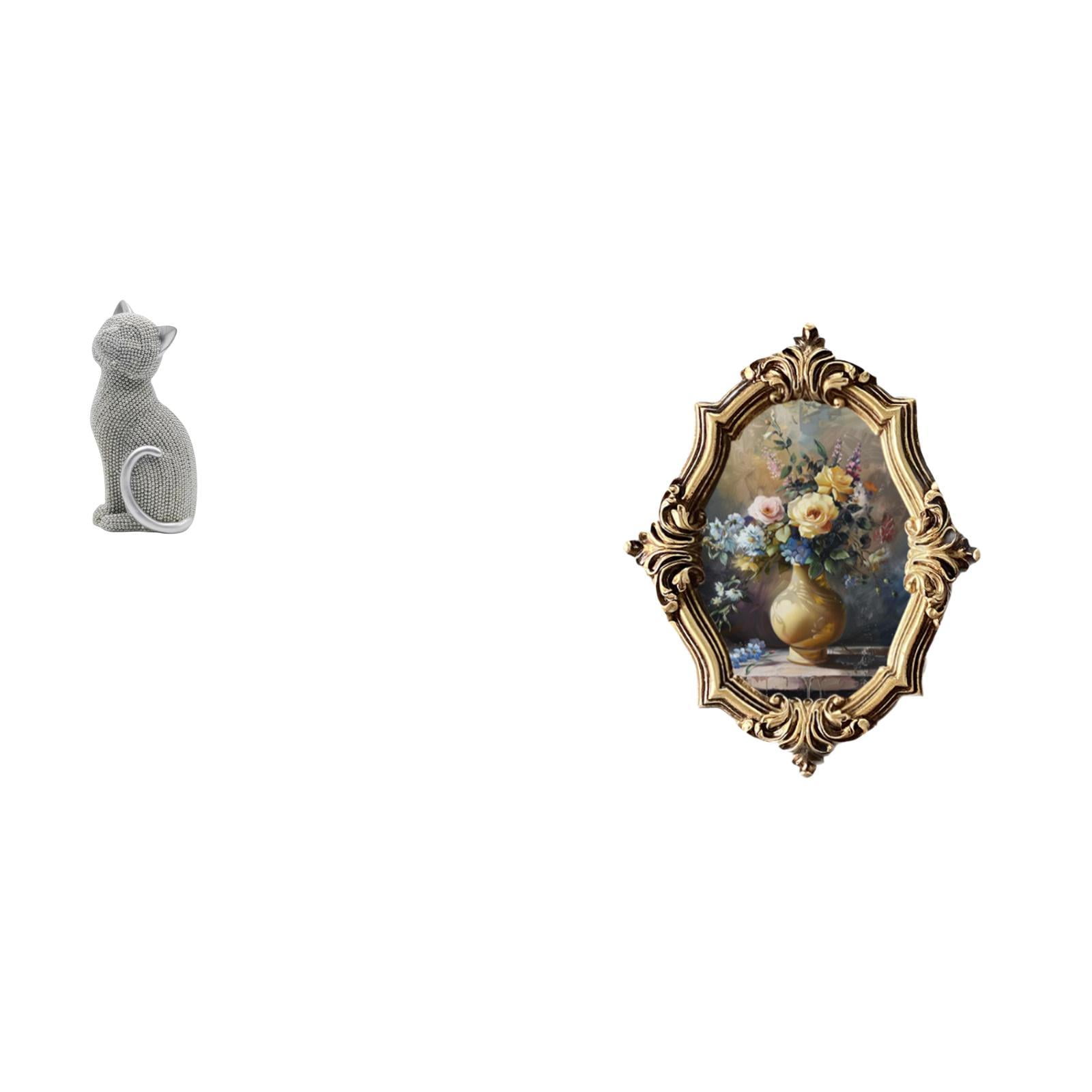 Cat Statue Shelf Desk Photo Frame Resin Material Decorative Sculpture ...