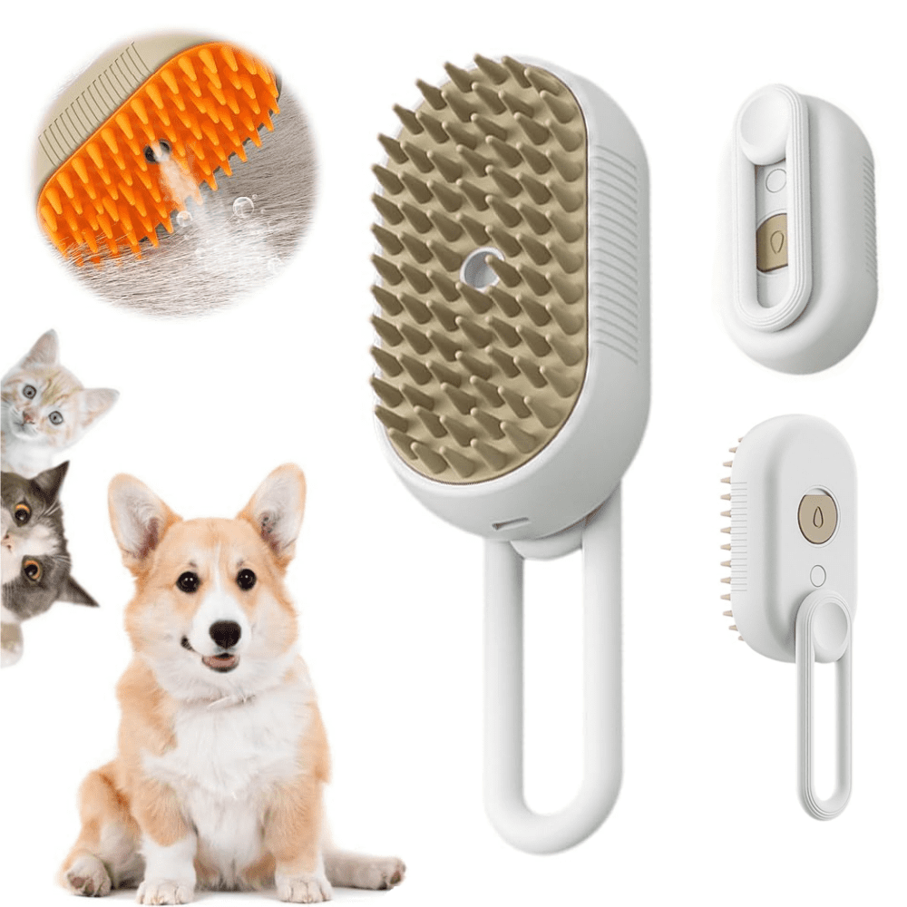 Cat Steam Brush, 2025 Upgrade Pet Steam Groomer Comb, 3 In 1 Hair Water ...