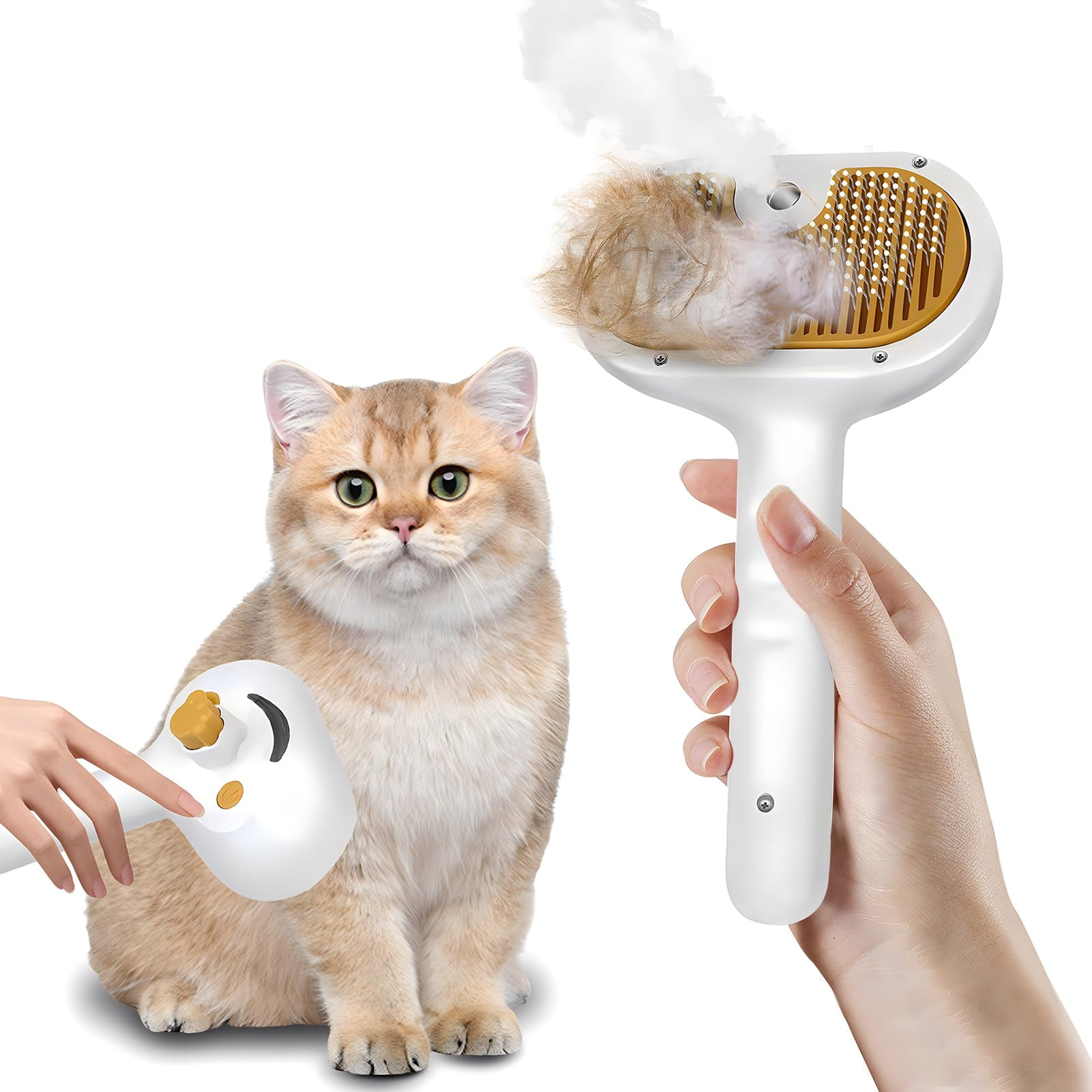 Cat Steam Brush, 3 In 1 Cat Steam Brush for Indoor Cats, Portable Anti ...