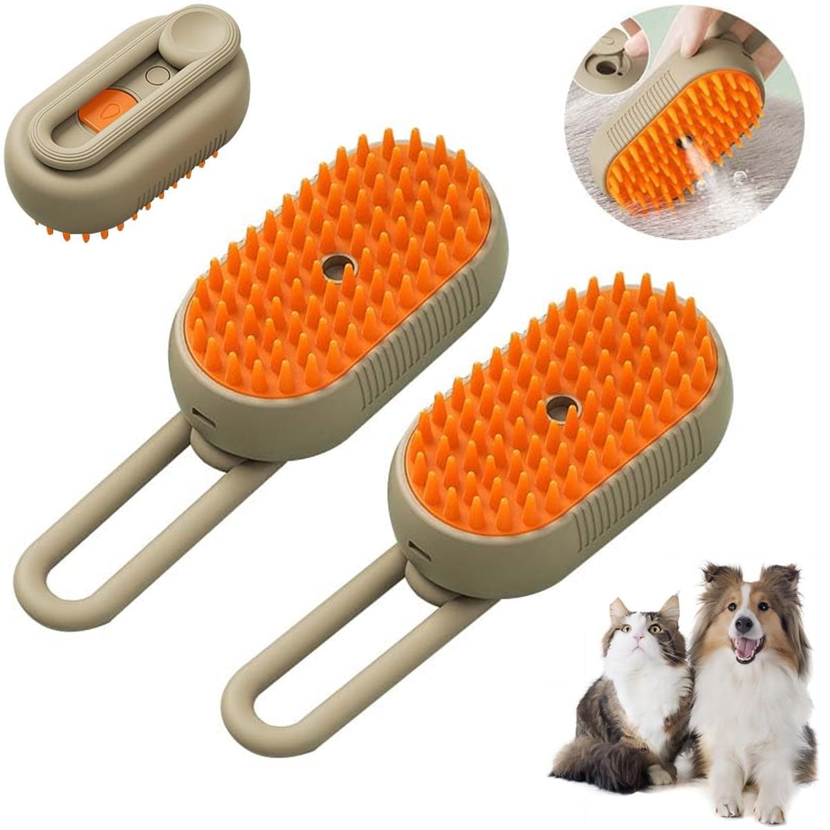 WUBABA Cat Steam Brush 3-in-1 Self Cleaning Pet Grooming Comb for ...