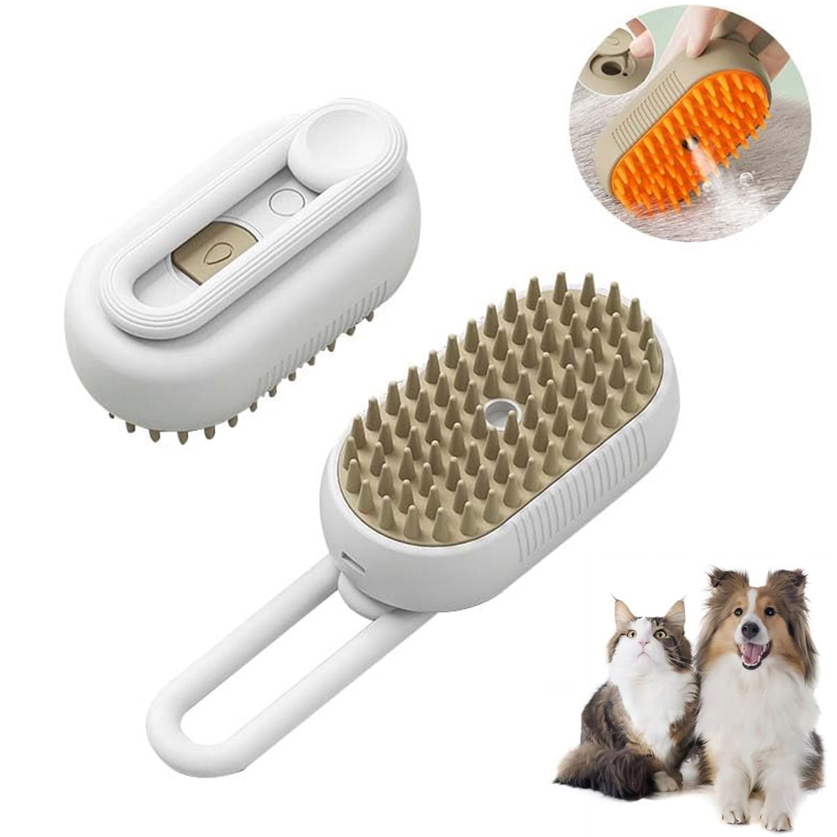 3-in-1 Cat Steam Brush: Self-Cleaning, Massage, and Loose Hair Removal ...