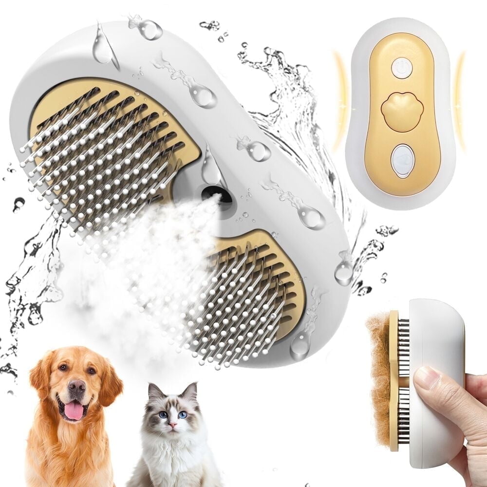 3in1 Rechargeable Cat Brush for Shedding,Cat Steam Brushes for indoor ...