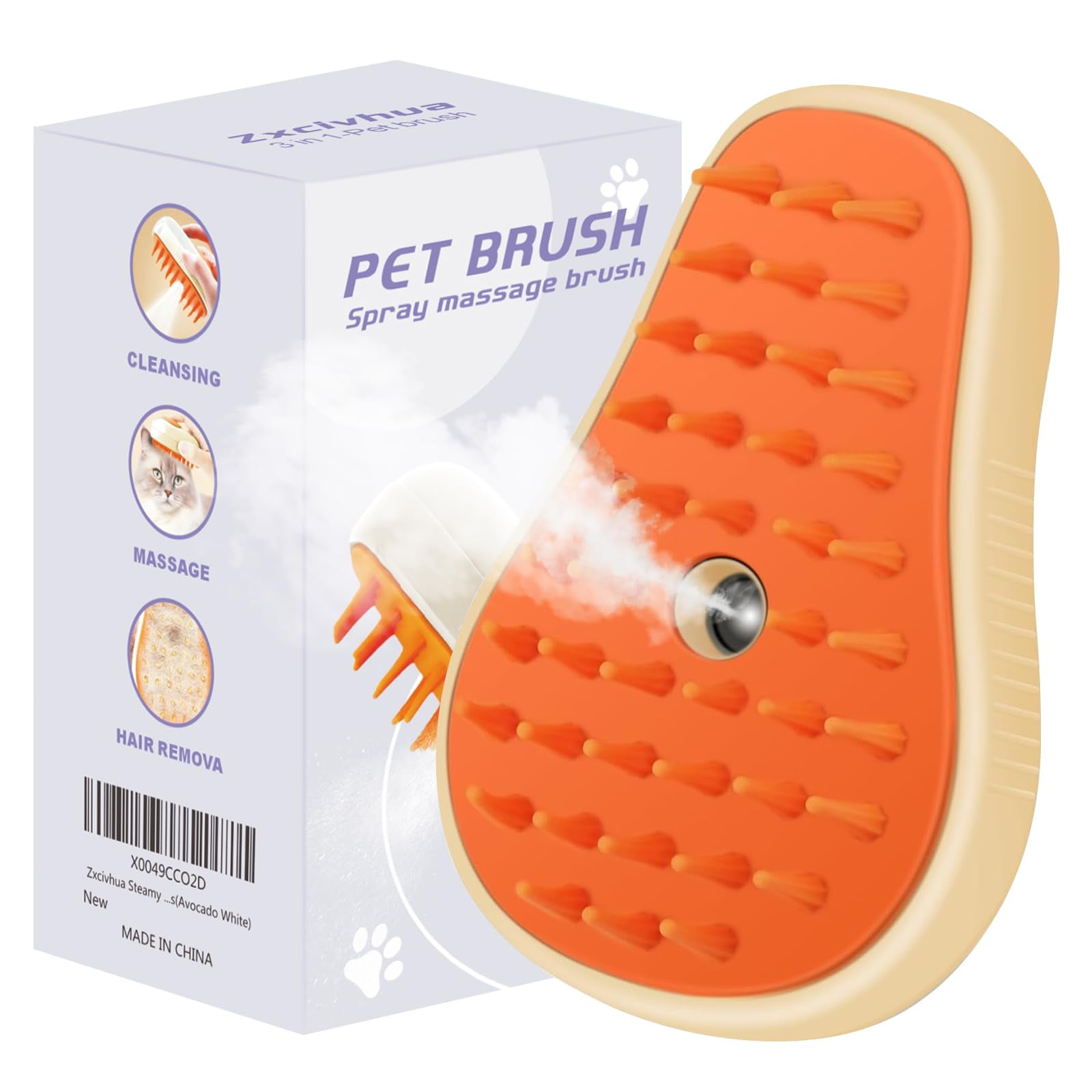 Cat Steam Brush - 3in1 Steam Brush for Cats - Rechargeable Silicone ...