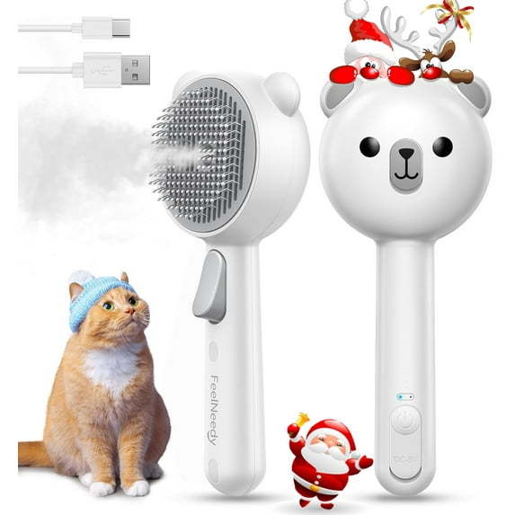 Cat Steam Brush, Brushes for Indoor Cats with Release Button, Dual ...
