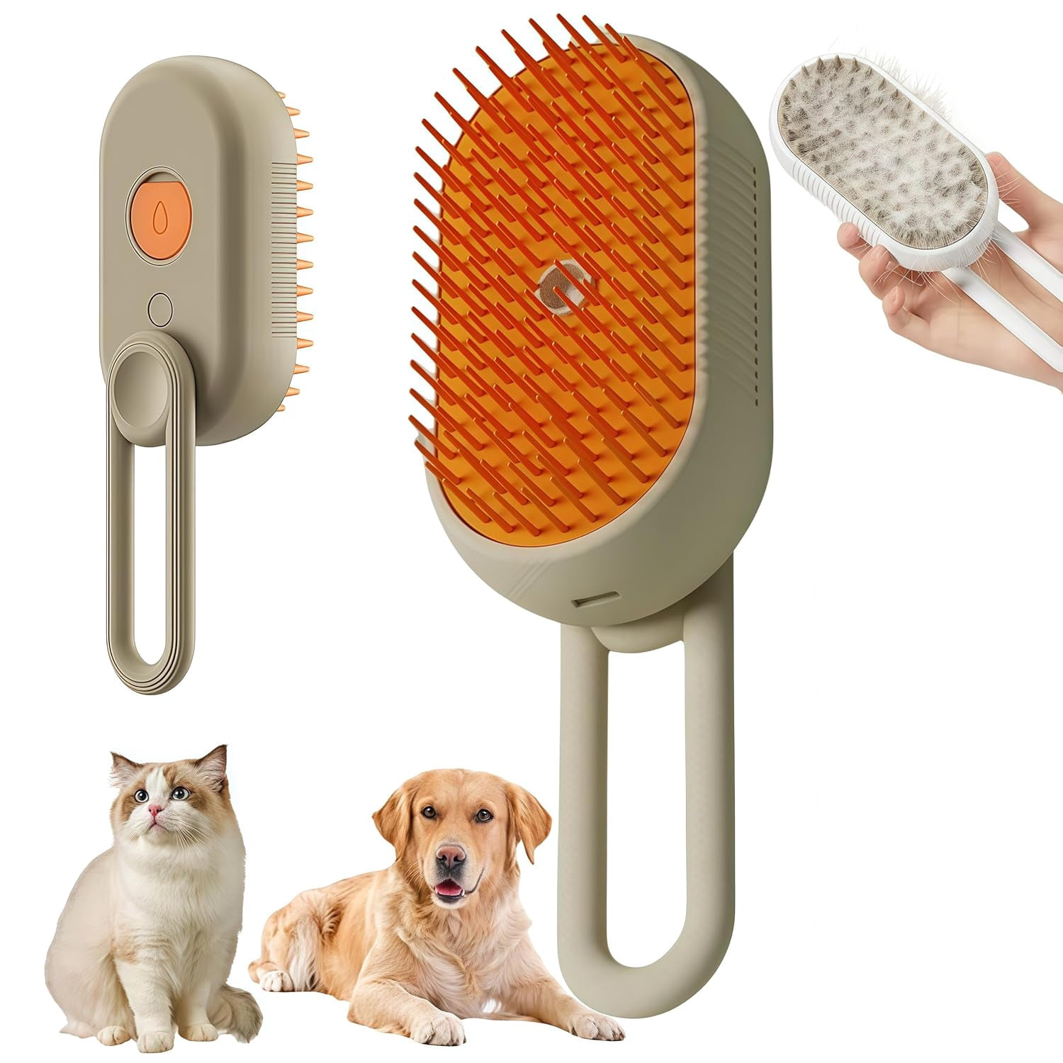 Cat Steam Brush for Shedding, 4 in 1 Cat Brush with Steam, Pet Groomer ...