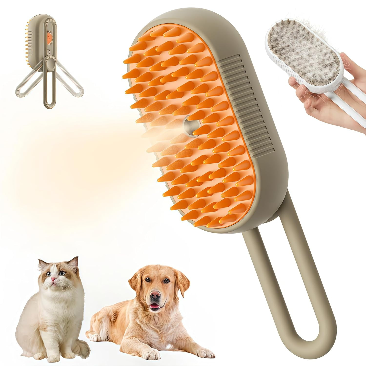 Cat Steam Brush for Shedding, 4 in 1 Cat Brush with Steam, Pet Groomer ...
